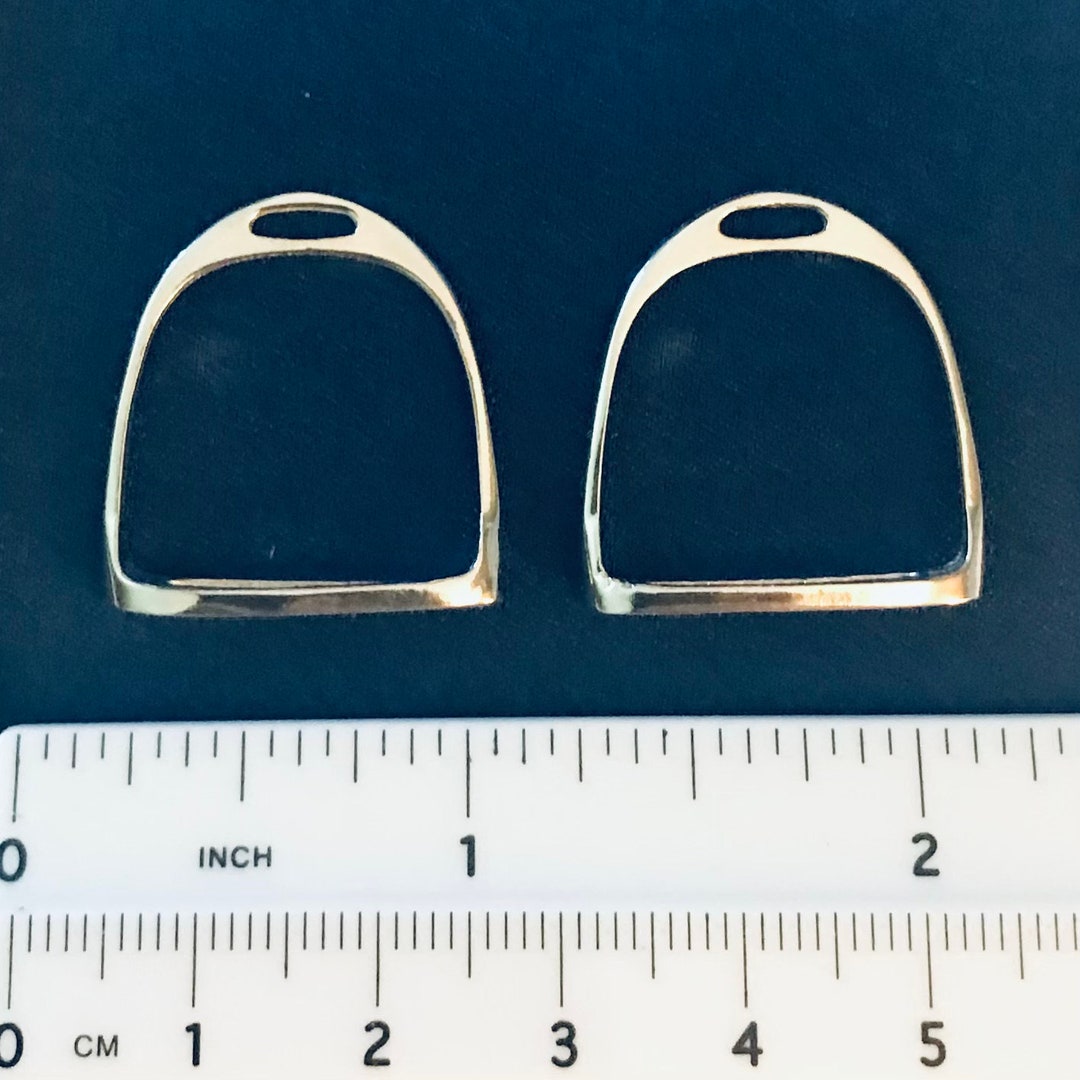 TWMHC "large 1:6 Scale" ENGLISH STIRRUPS in Polished White Metal ...