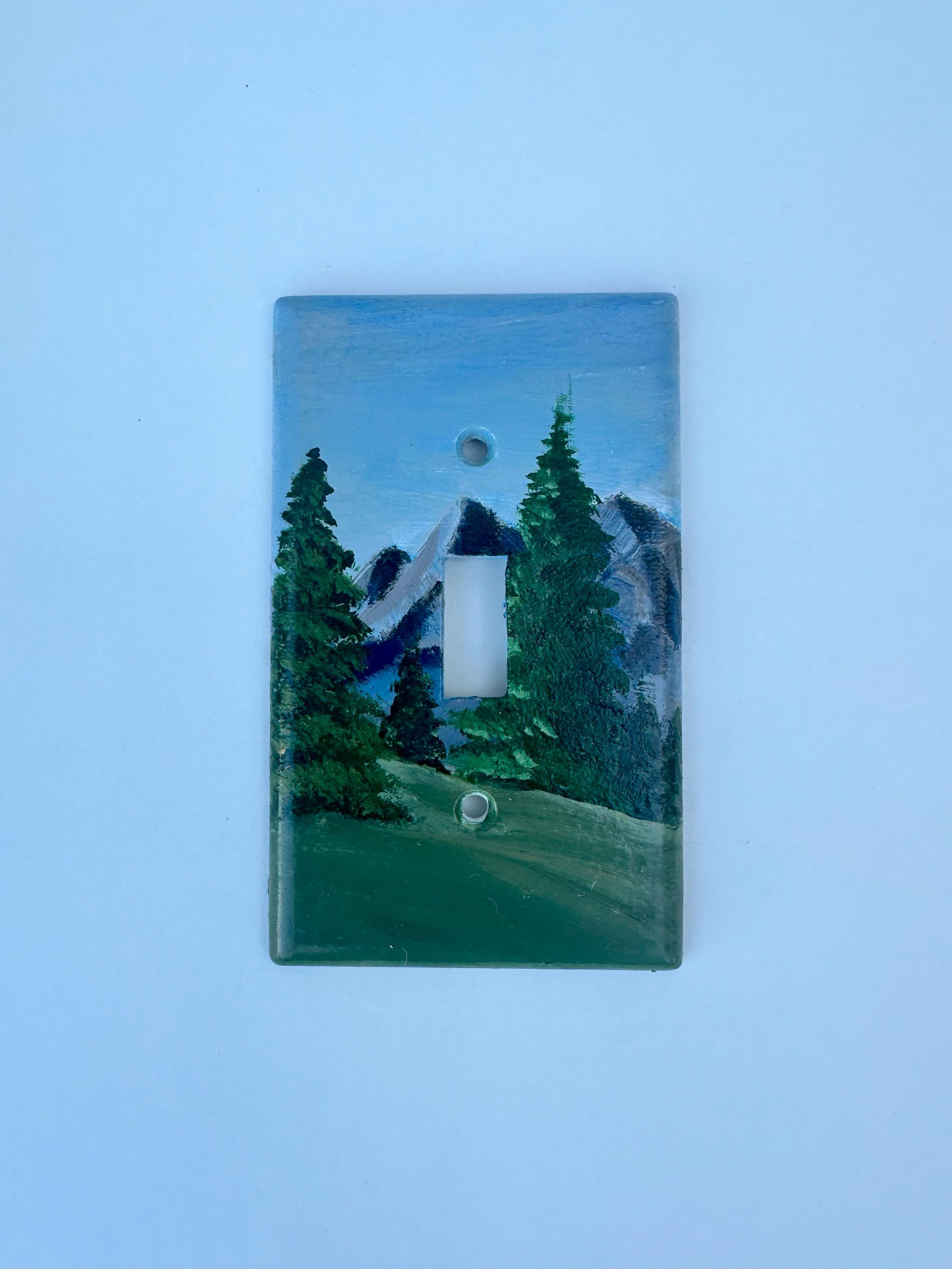 Painted Light Switch Cover Mountain Landscape - Etsy