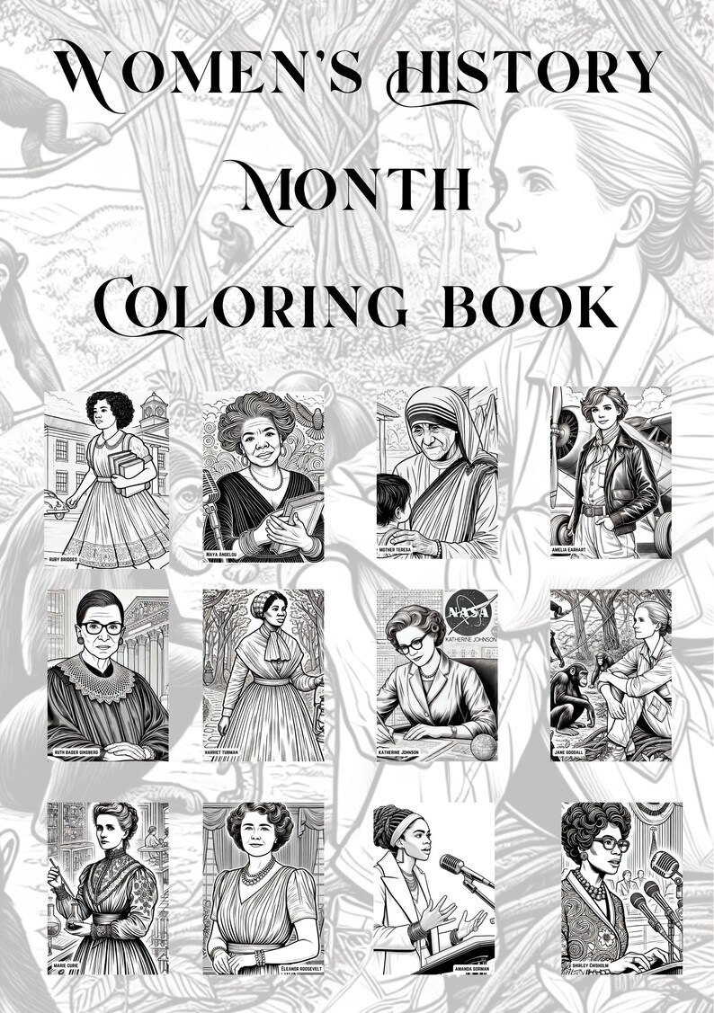 Women's History Month Coloring Book - Etsy