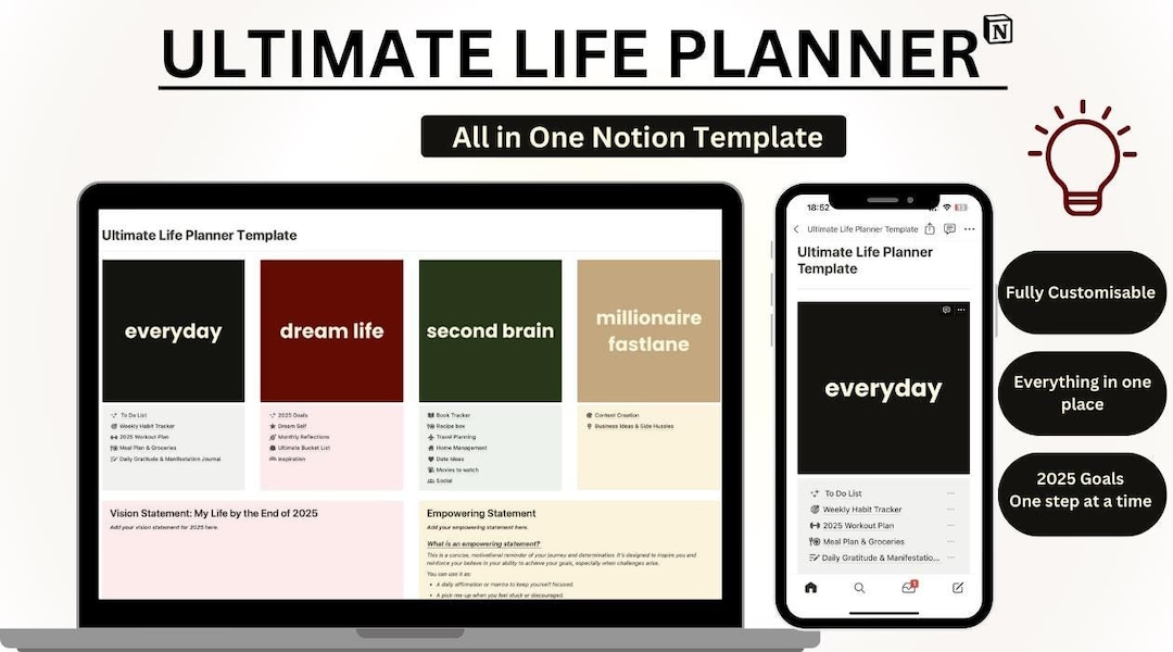 Ultimate Notion Life Planner Template - Etsy