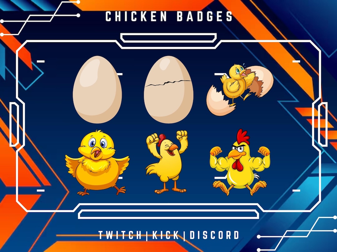 Twitch Chicken Sub Badges | Instant Download and Use | Animal Sub ...