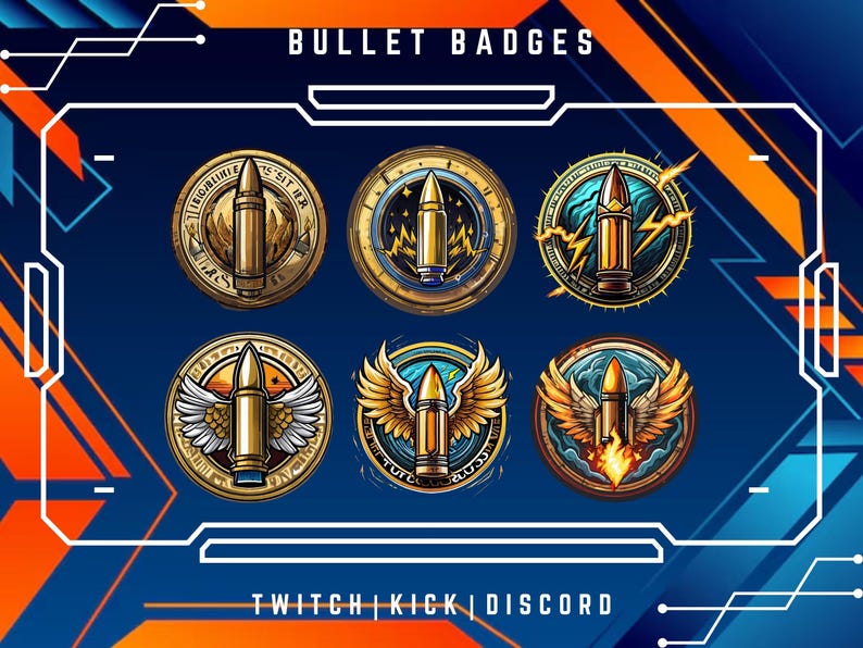 Twitch Bullets Sub Badges | Armory Badges | Instant Download | Ready ...