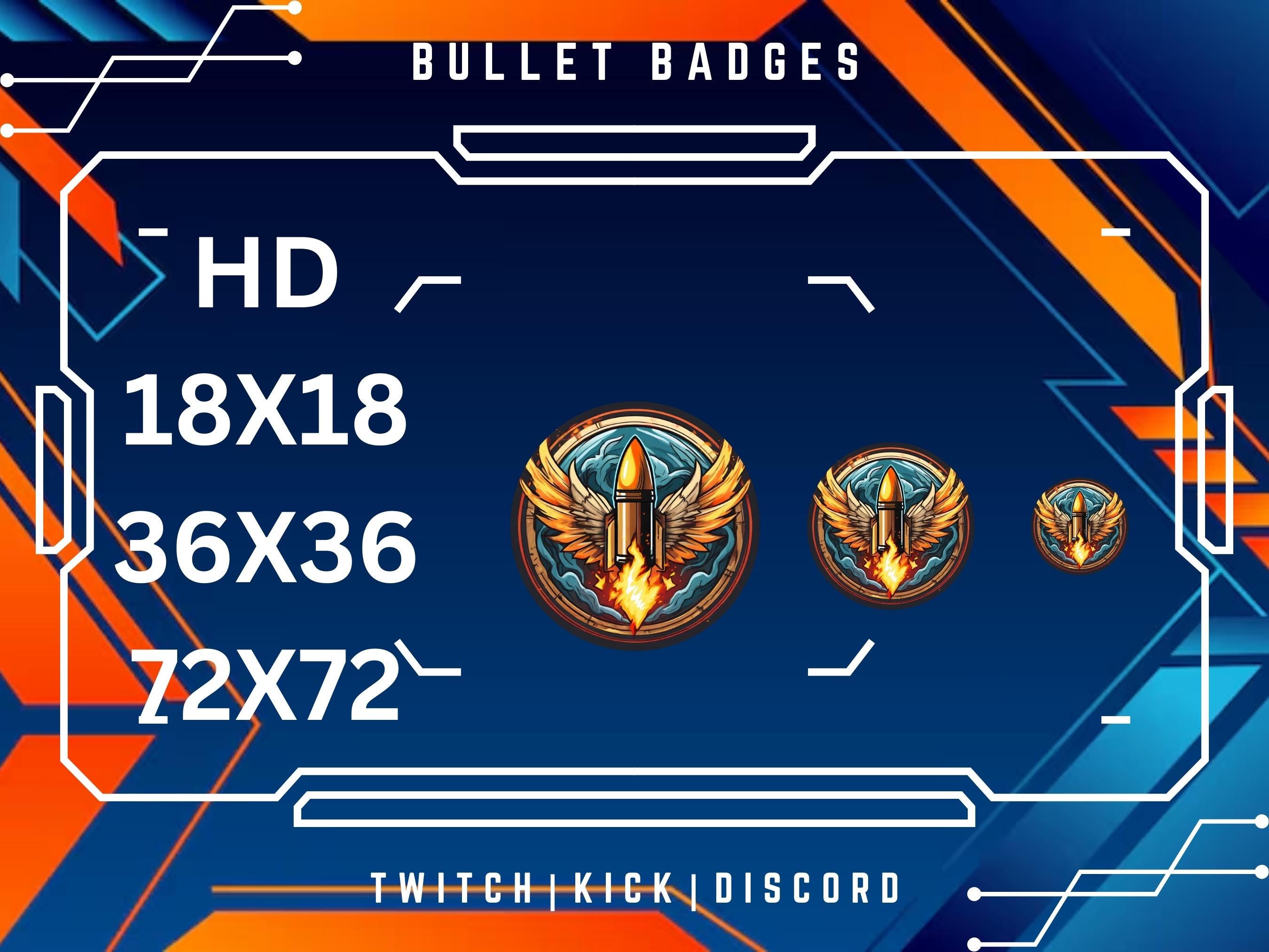Twitch Bullets Sub Badges | Armory Badges | Instant Download | Ready ...