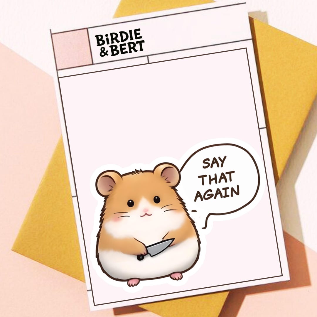 Chonky Hamster Sticker | Cute Meme Vinyl Decal, Say That Again Hamster ...