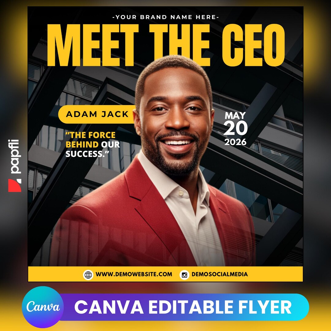 Editable Meet the CEO Flyer, Flyer Template, Entrepreneur Flyer, Meet ...