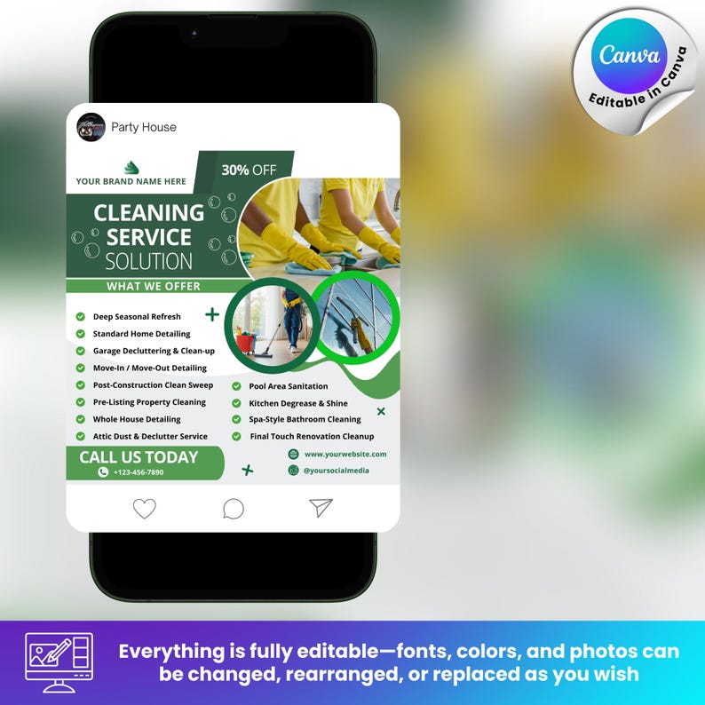 Editable Cleaning Service Flyer: Maid & Janitorial Business Template ...