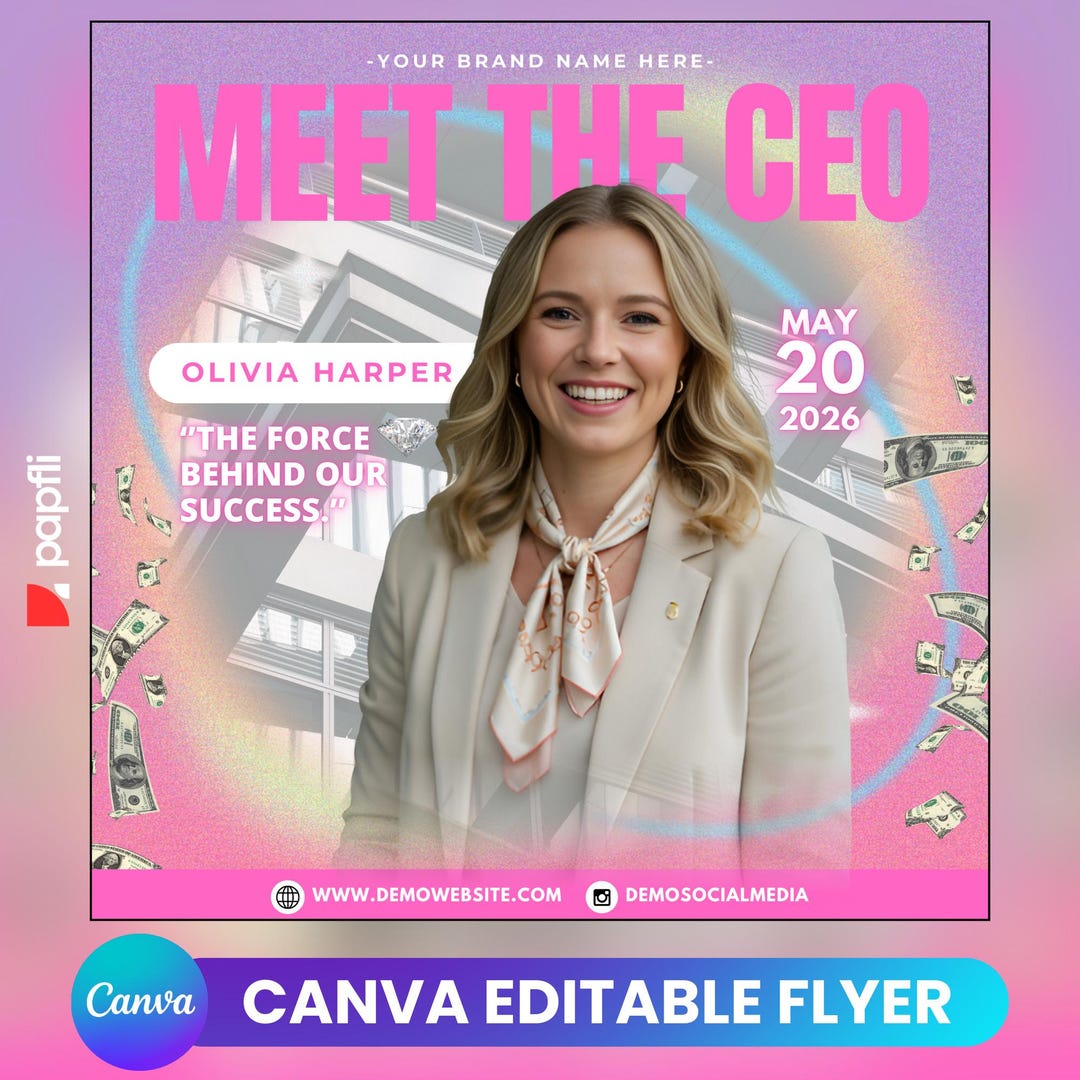 Meet the CEO Flyer, Editable Flyer Template, Entrepreneur Flyer, Meet ...