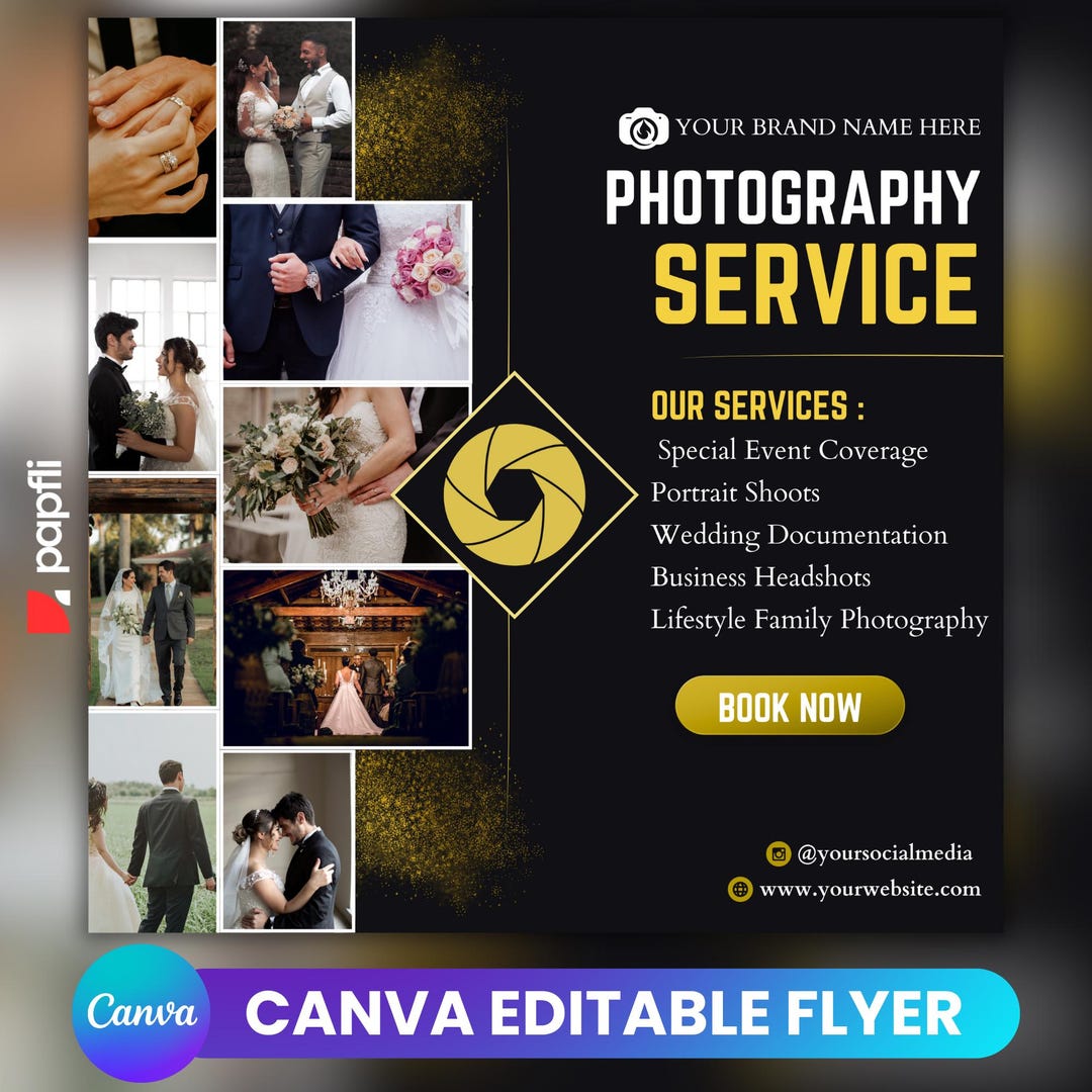 Photography Services Flyer, Editable Flyer, Professional Photographer ...