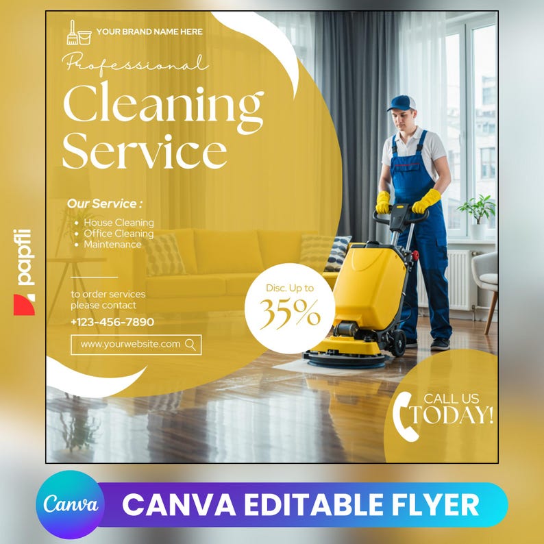 Cleaning Service Flyer Template, Editable Flyer, Cleaning Flyer ...