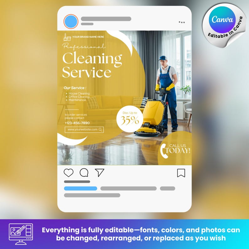 Cleaning Service Flyer Template, Editable Flyer, Cleaning Flyer ...