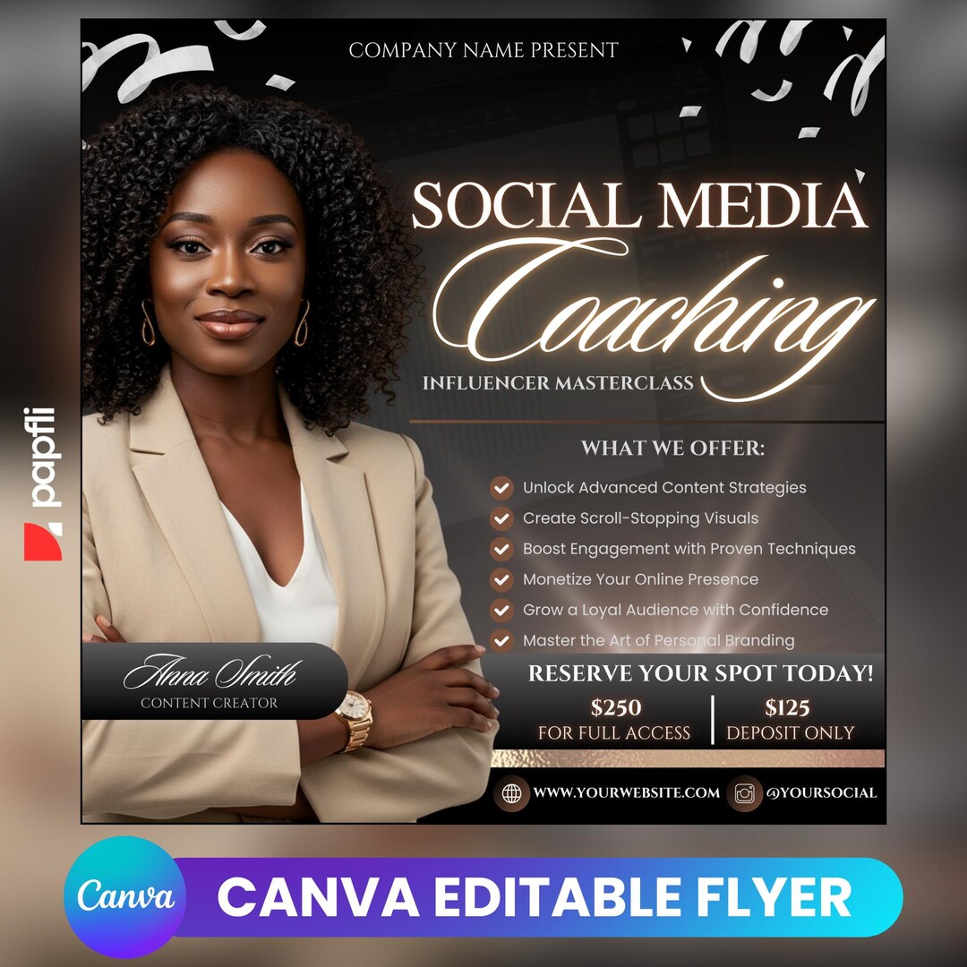 Editable Social Media Coaching Flyer, Flyer Template, Influencer ...
