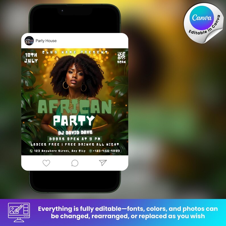 Editable African Party Flyer Template for Cultural Events, Printable ...
