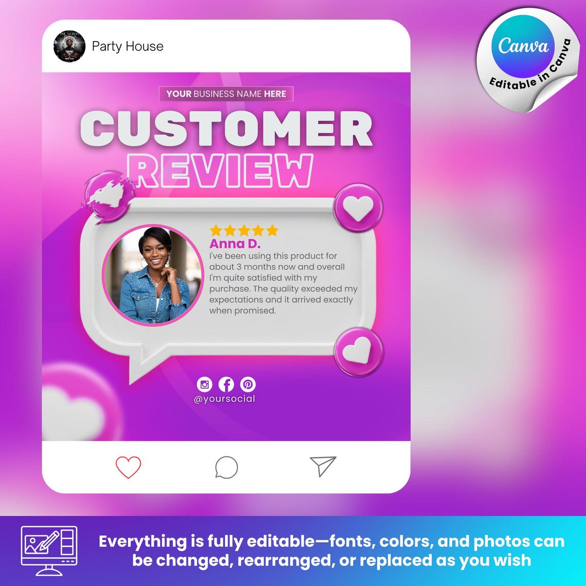Editable Customer Review Flyer Template: Beauty, Boutique, Salon ...