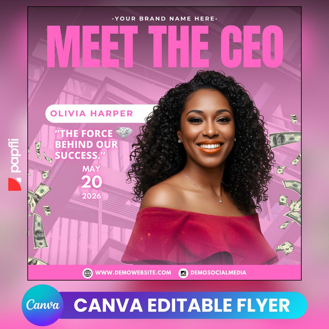 Professional Meet the CEO Flyer Template for Business Events, Editable ...