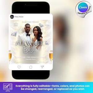 All White Party Flyer: Social Media Announcement (canva Template ...