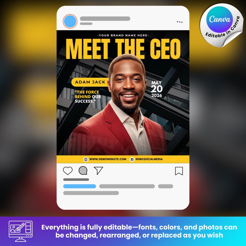 Editable Meet the CEO Flyer, Flyer Template, Entrepreneur Flyer, Meet ...