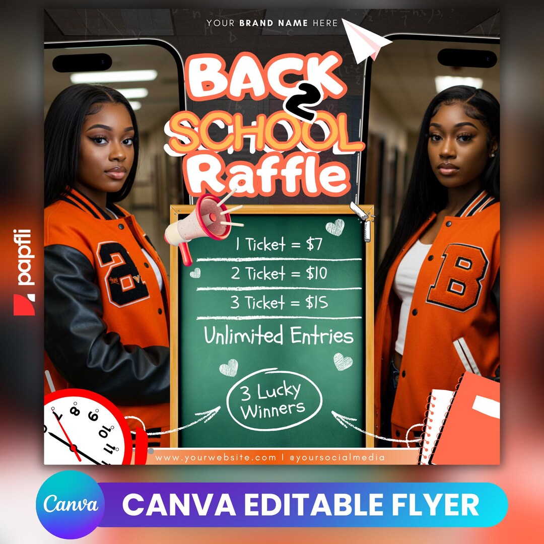 Back to School Raffle Flyer, Editable Flyer, Back to School Giveaway ...