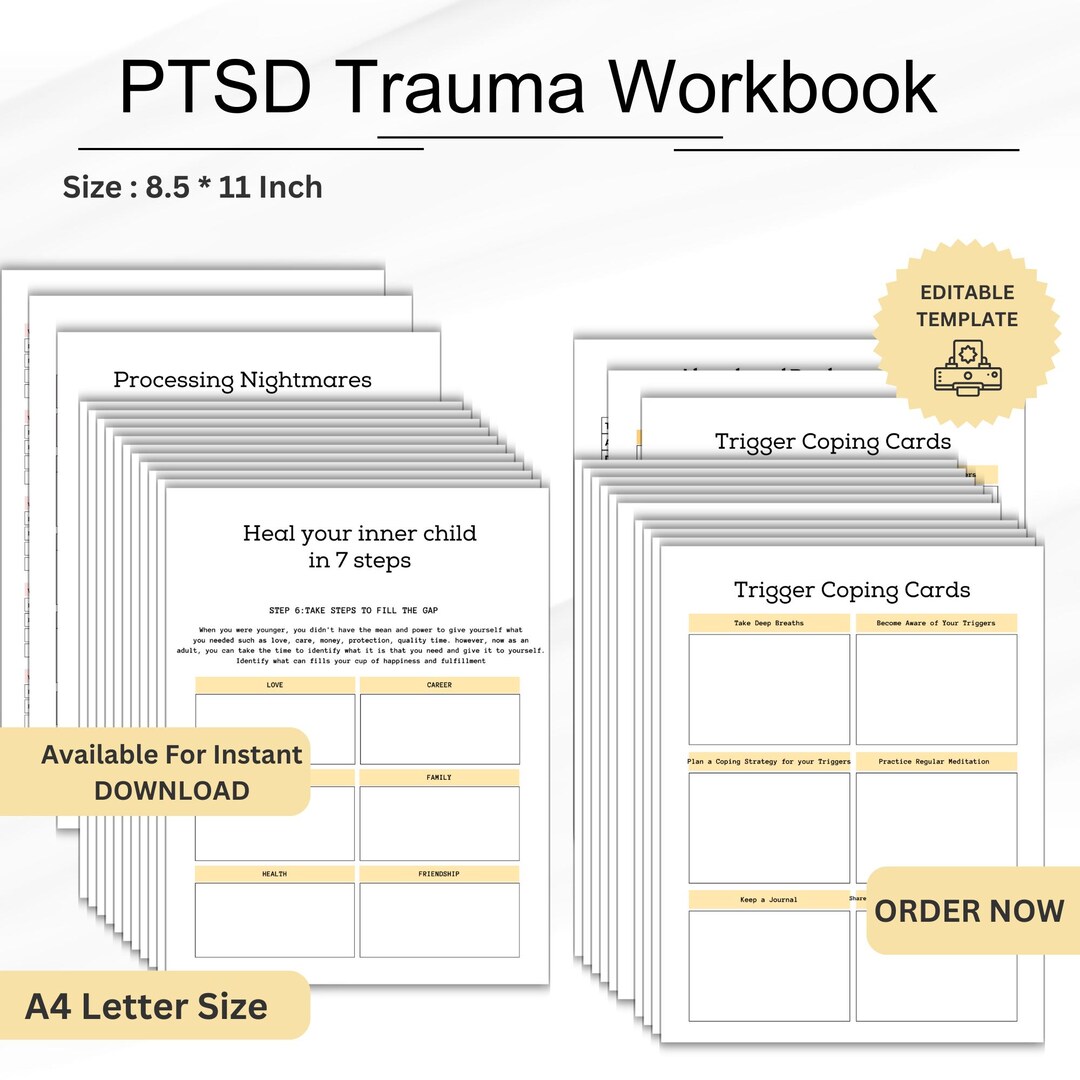 PTSD Trauma Workbook Exercises and Activities for Therapist or ...