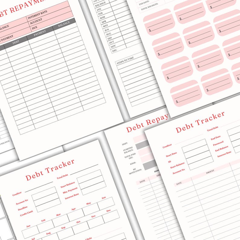 Debt Payment Tracker Printable Snowball Debt Tracker Debt Progress ...