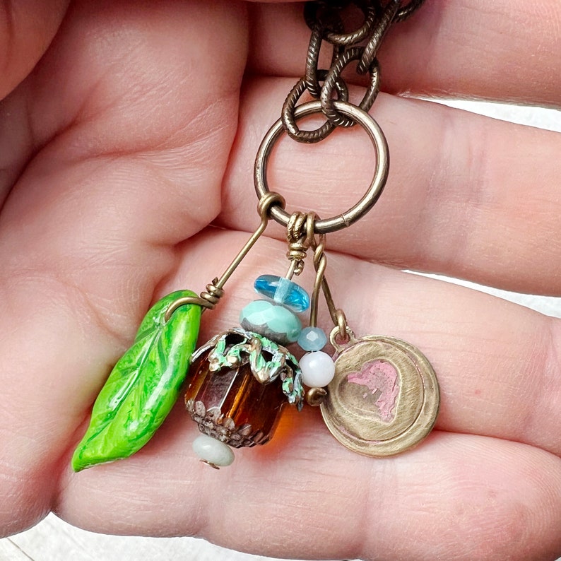 Amber Fairy Lantern Trinket Necklace: Hand-sculpted Polymer Clay Glazed ...