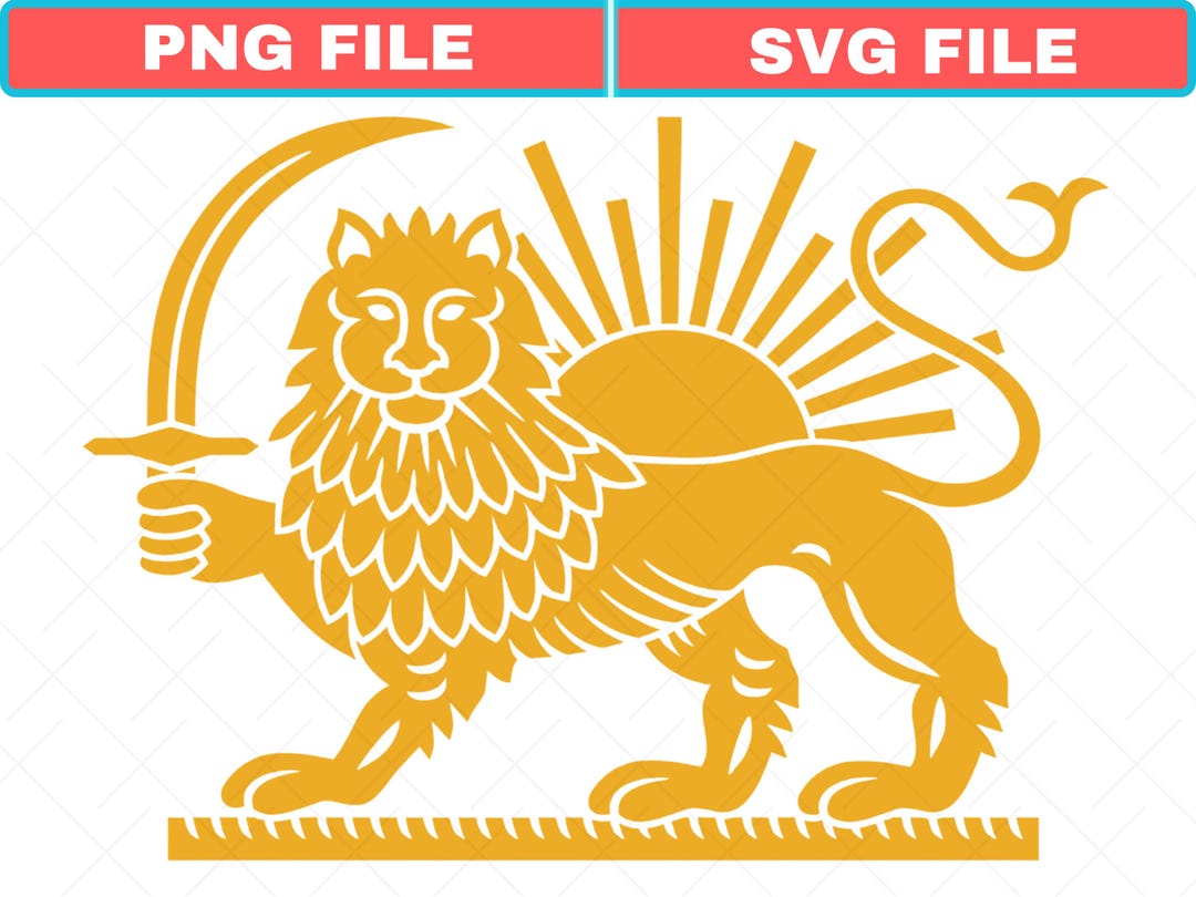 Bandera persa SVG, símbolo del león y el sol, Irán Png (descarga ...