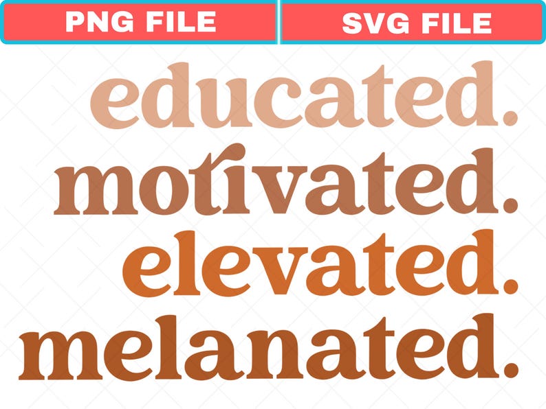 Educated Motivated Melanated SVG PNG- Black History Month - Etsy