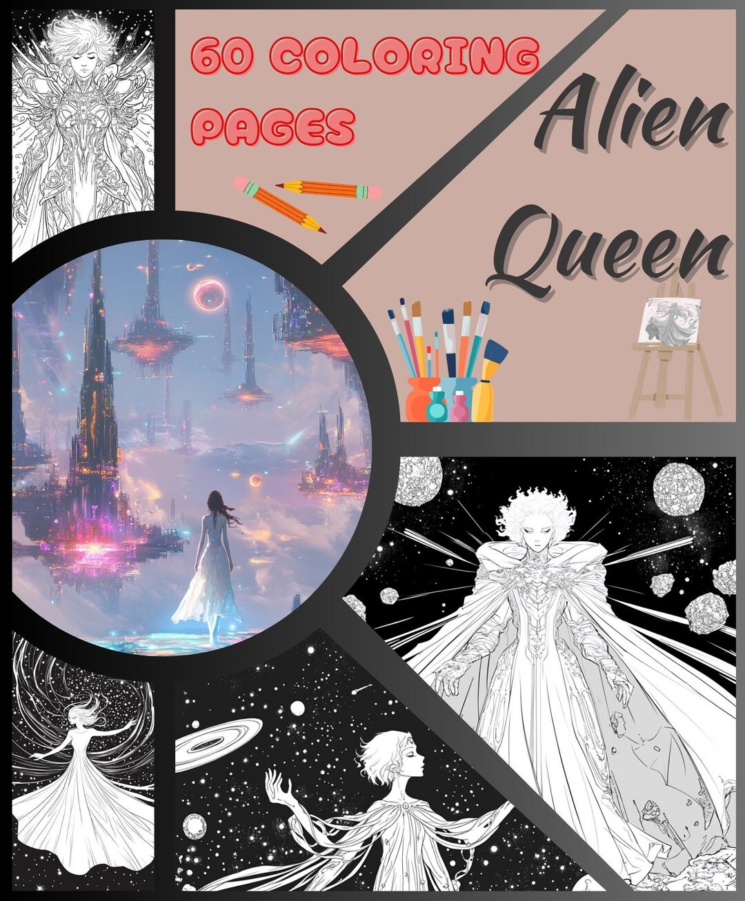 60 Alien Queen Coloring Pages, Intergalactic Wonders and ...