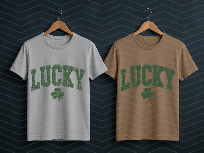 Retro Lucky Shamrock SVG PNG, St Patrick's Day Varsity Design (digital ...