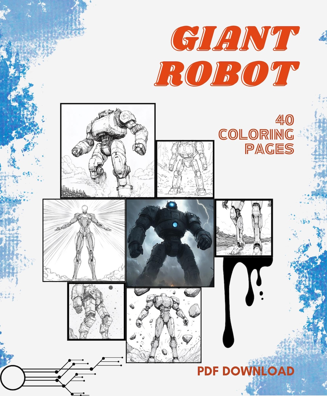 Giant Robot Coloring Pages - 40 Colossal Mecha Warriors and Futuristic ...