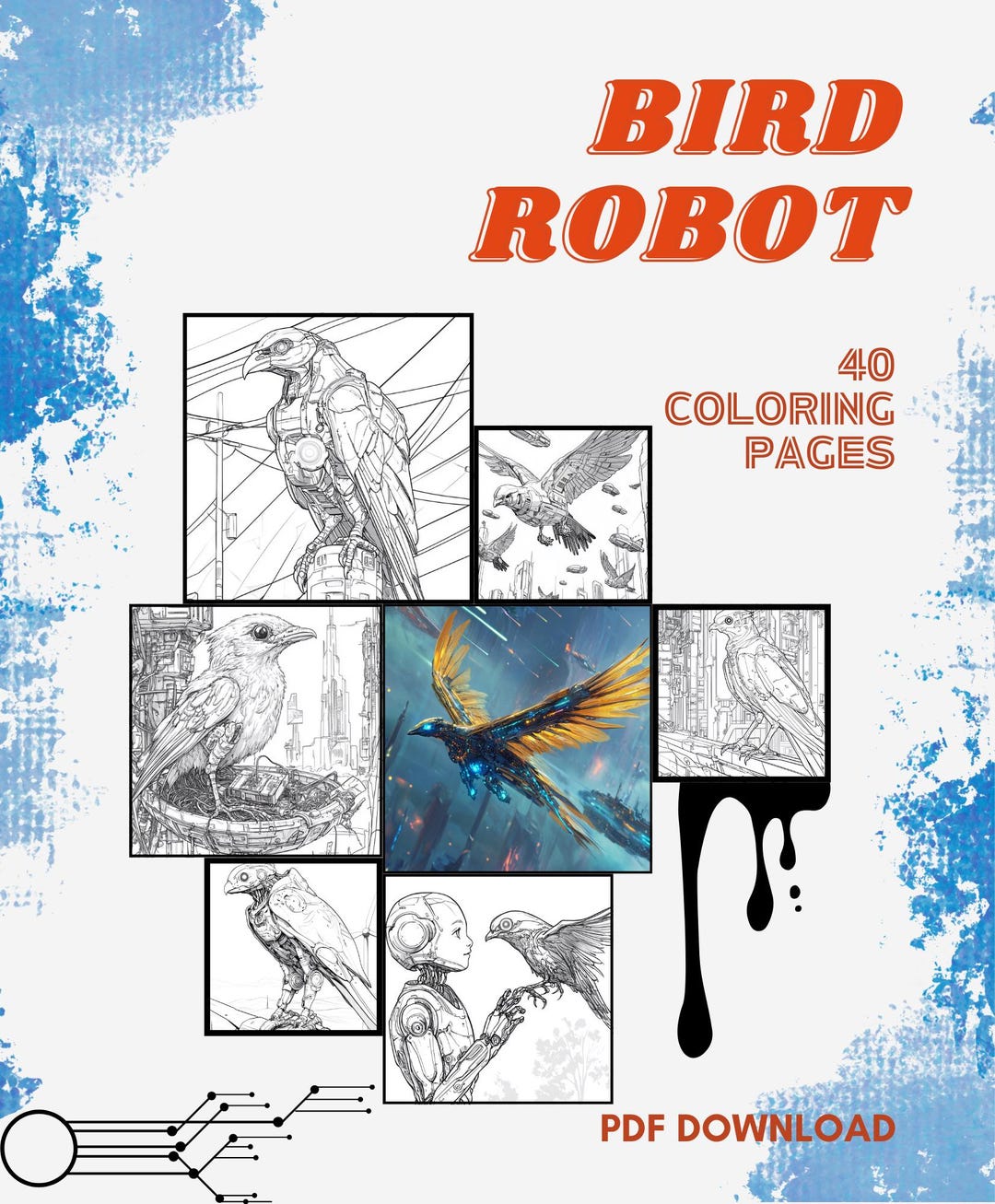 Bird Robot Coloring Pages - 40 Futuristic Cybernetic Birds and Mecha ...