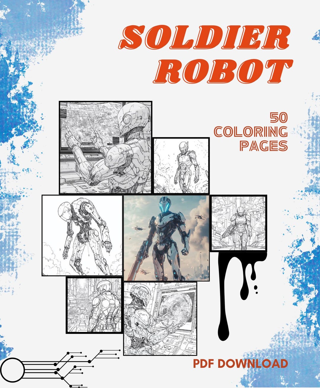 50 Soldier Robot Coloring Pages, Futuristic Battle Machines and High ...