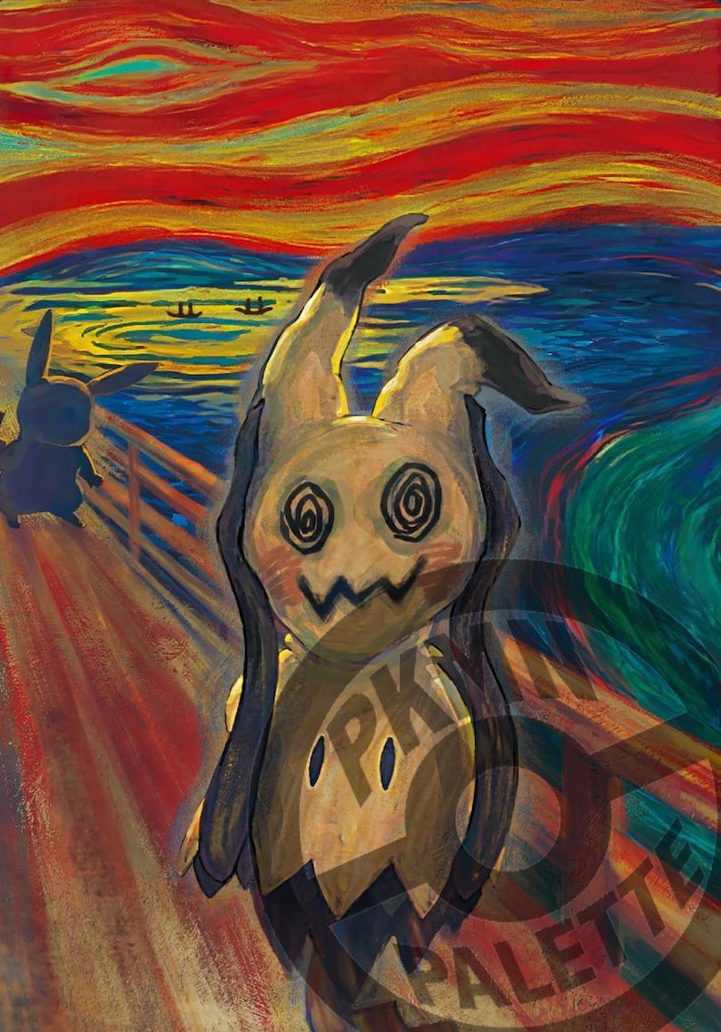 Mimikyu Scream Pokemon Card Digital Art Illustration Rare - Etsy