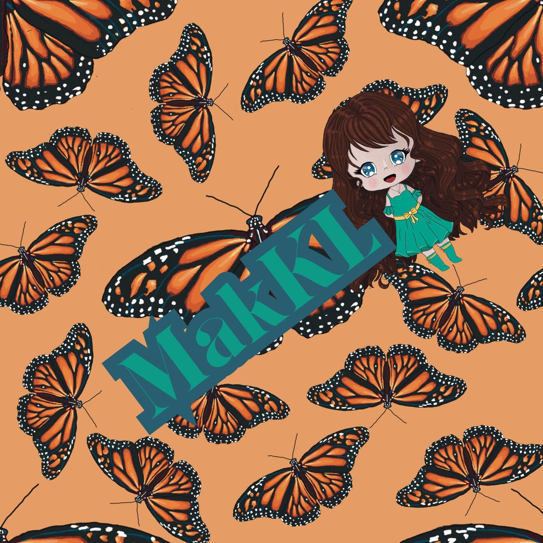 Monarch Butterfly Solo Seamless Pattern Digital File - Etsy