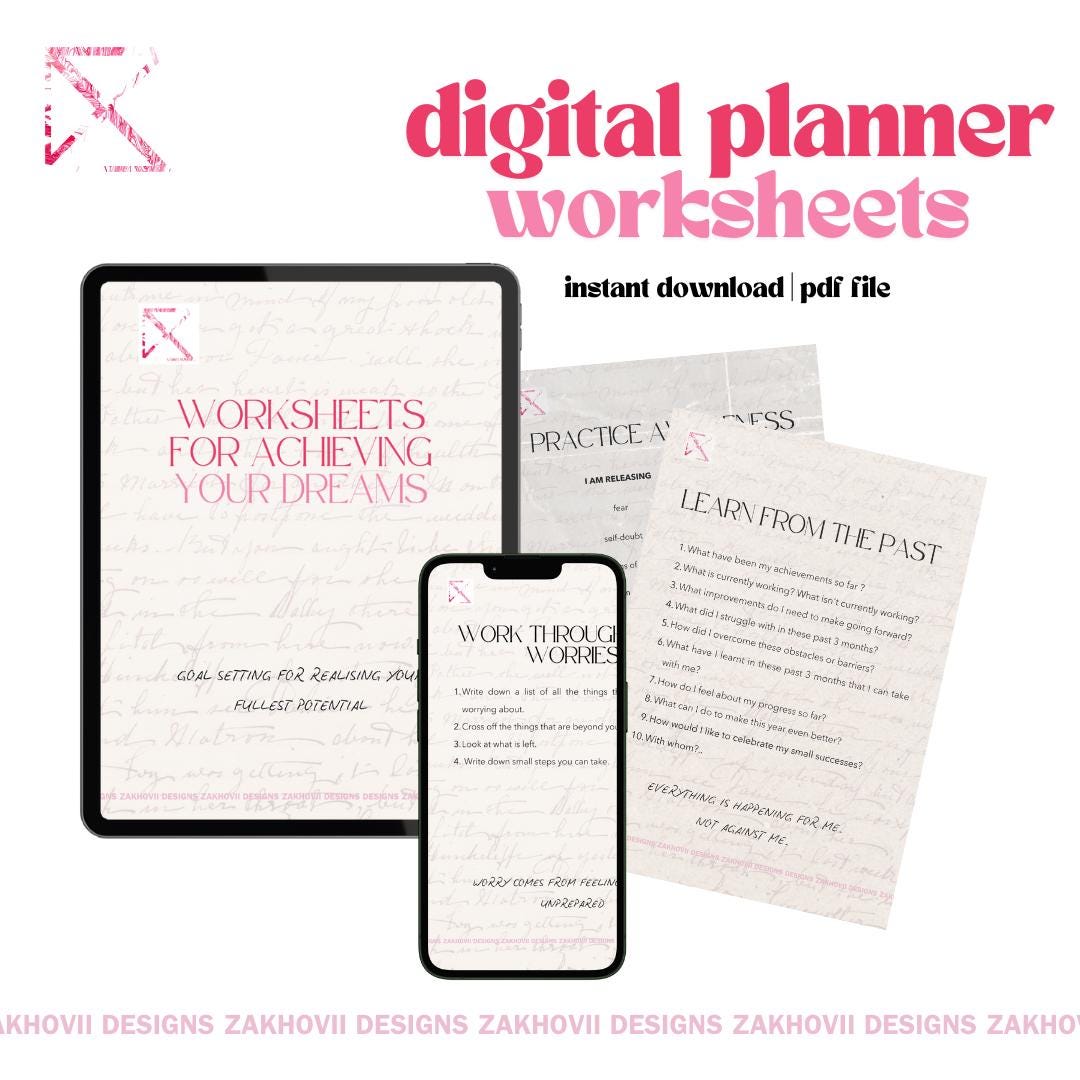 Worksheet for Achieving Your Dreams | Plan Your Future | Take Control ...