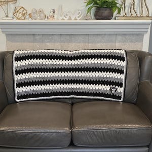 Raiders Crochet Blanket, Granny Stitch Blanket, Granny Square Blanket ...