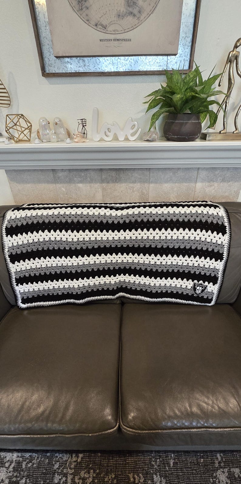 Raiders Crochet Blanket, Granny Stitch Blanket, Granny Square Blanket ...