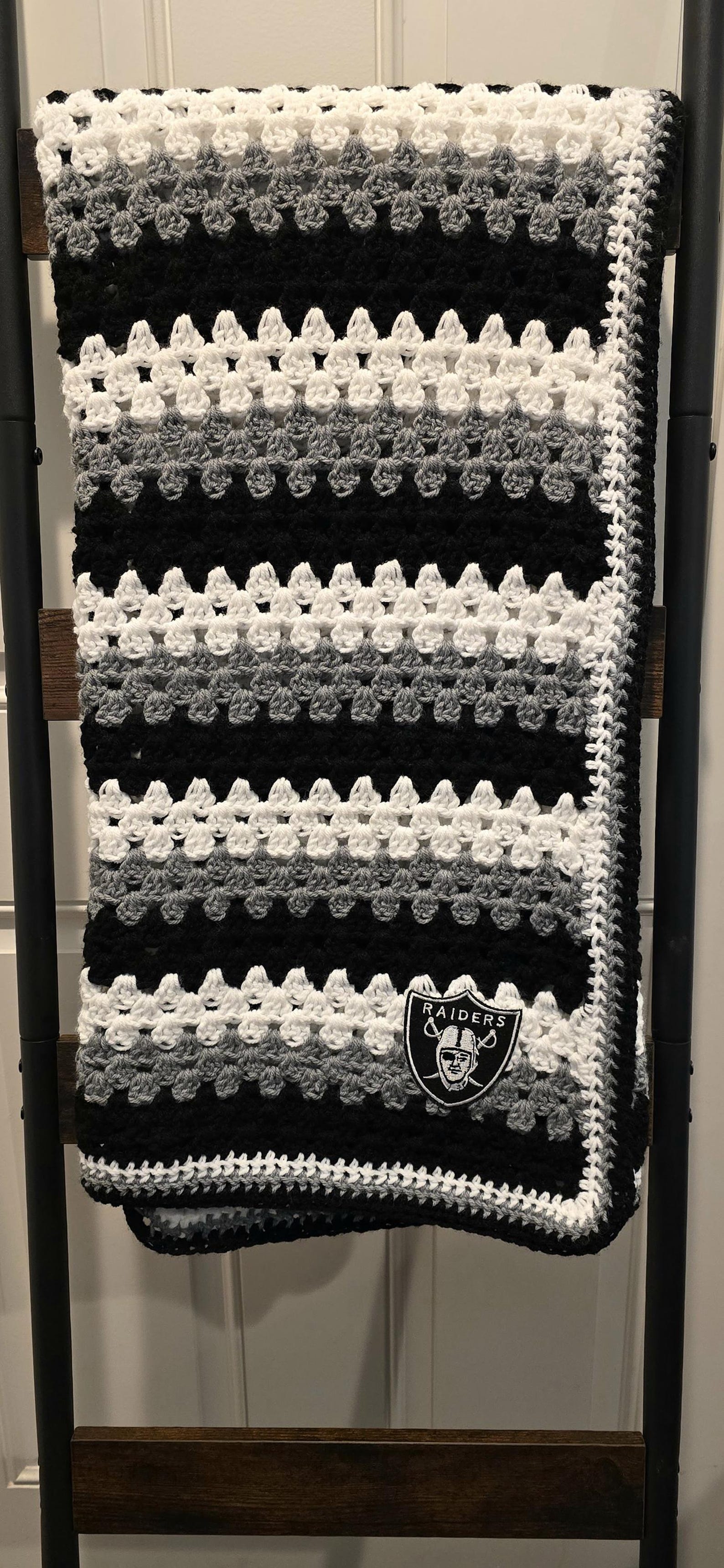 Raiders Crochet Blanket, Granny Stitch Blanket, Granny Square Blanket ...