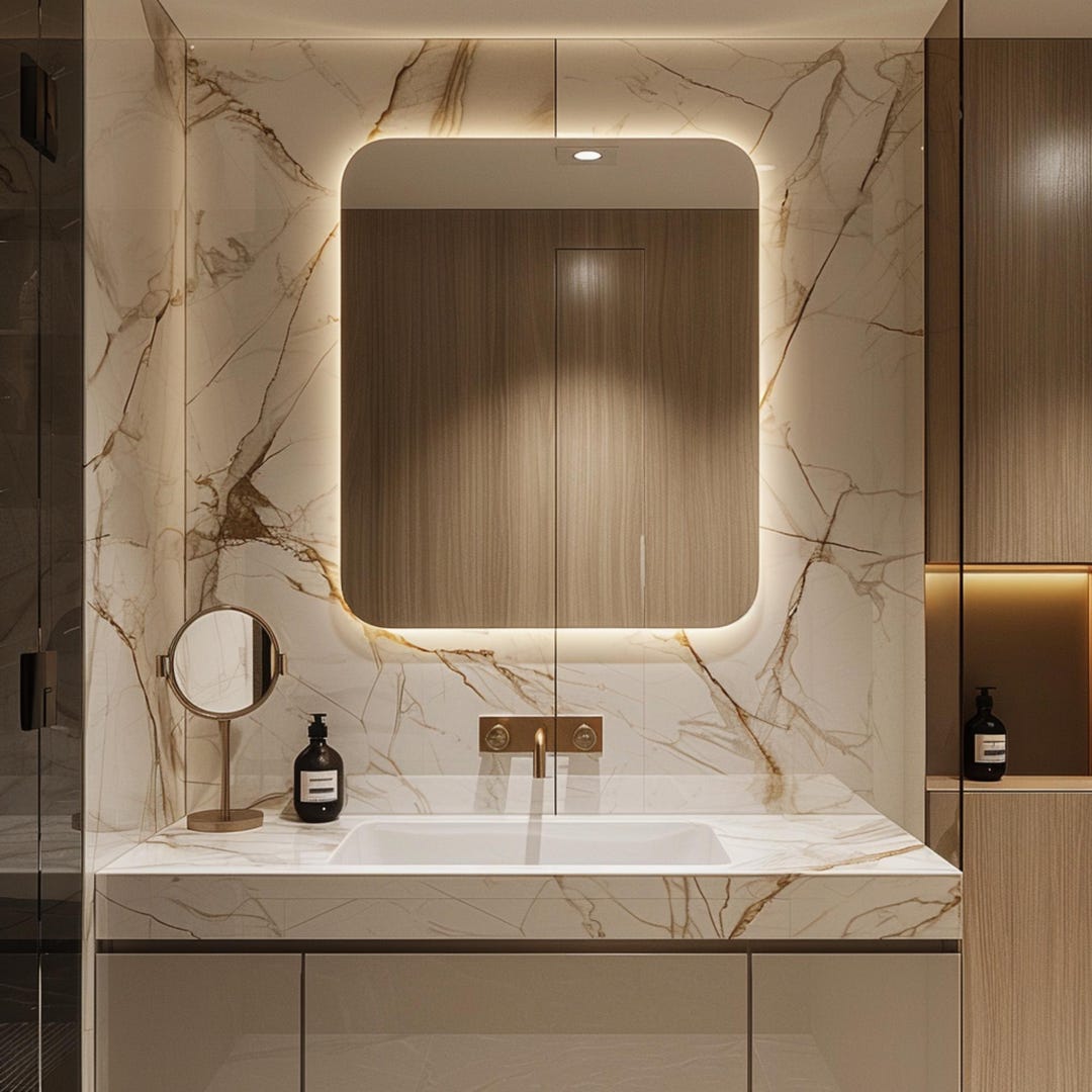 Square LED Mirror – Modern Wall Mirror | Bathroom, Bedroom & Makeup ...