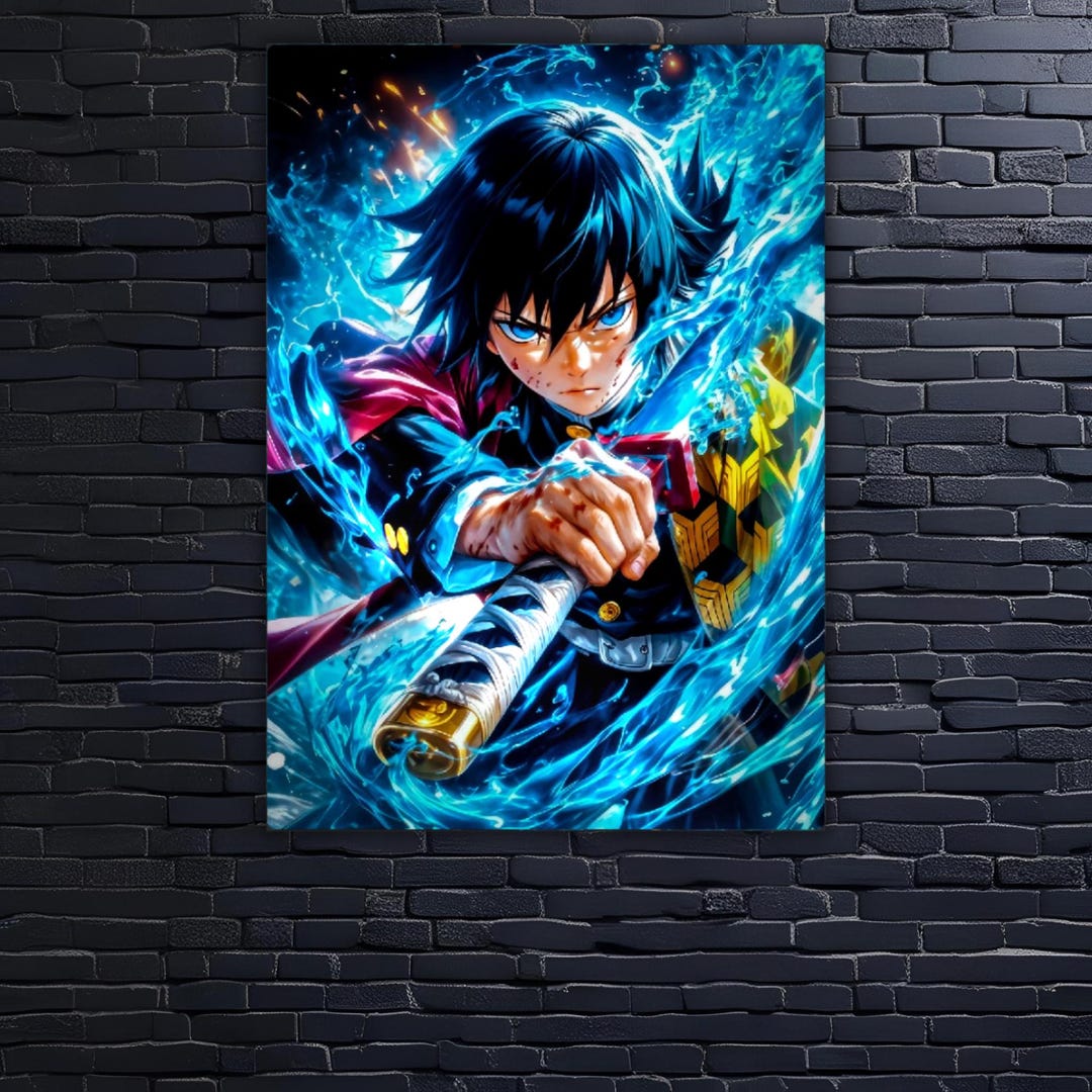 Giyu Tomioka Metal Wall Art – Demon Slayer Water Hashira UV Printed ...
