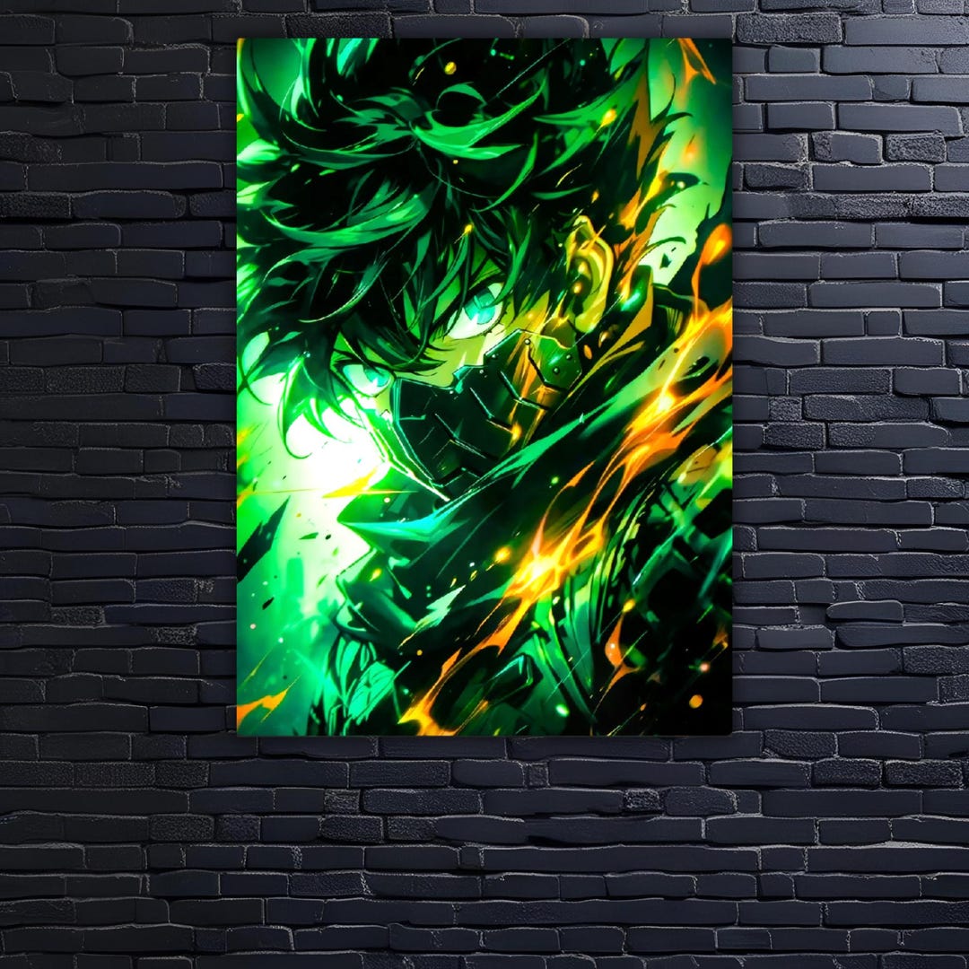 Deku Metal Wall Art: My Hero Academia, Izuku Midoriya UV Print - Etsy ...