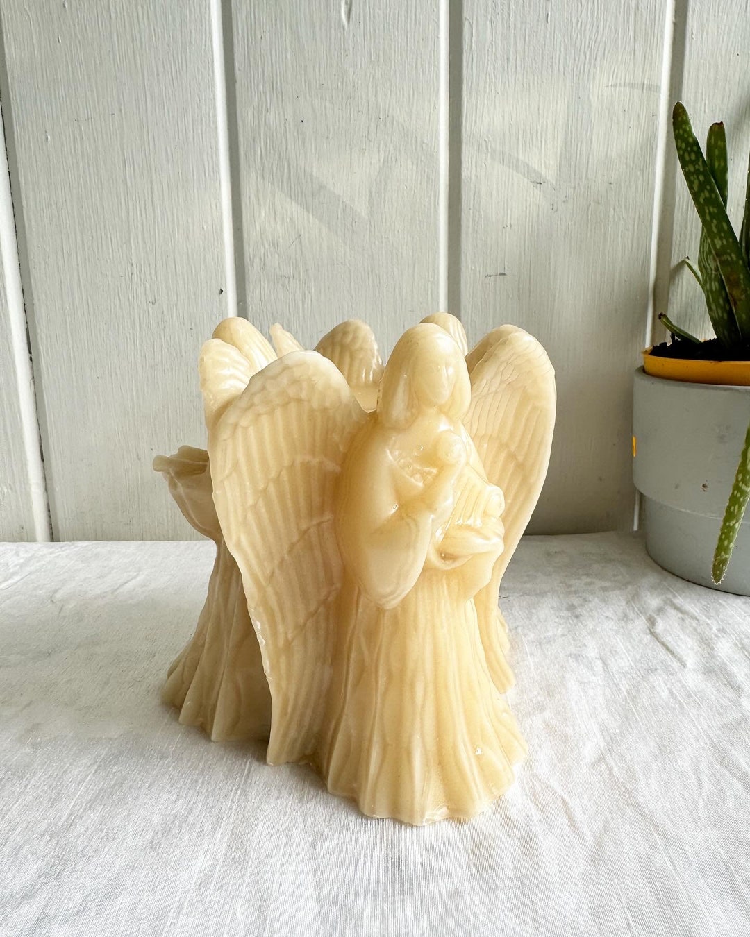 Vintage Circle of Angels Wax Christmas Candle. Angels Pillar Candle. - Etsy