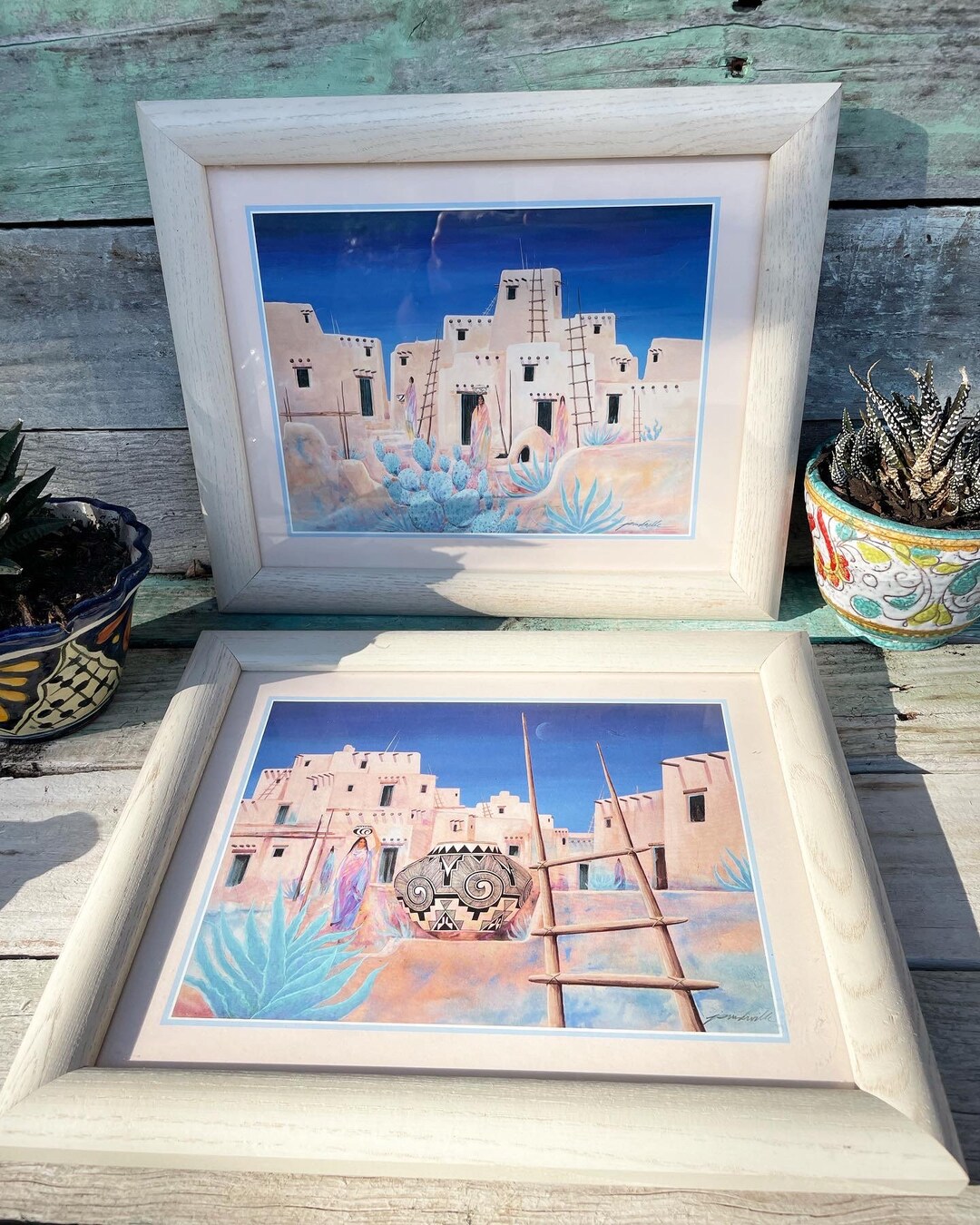 Vintage Pair of Framed Jim Prindiville Southwest Prints. Sante Fe New ...