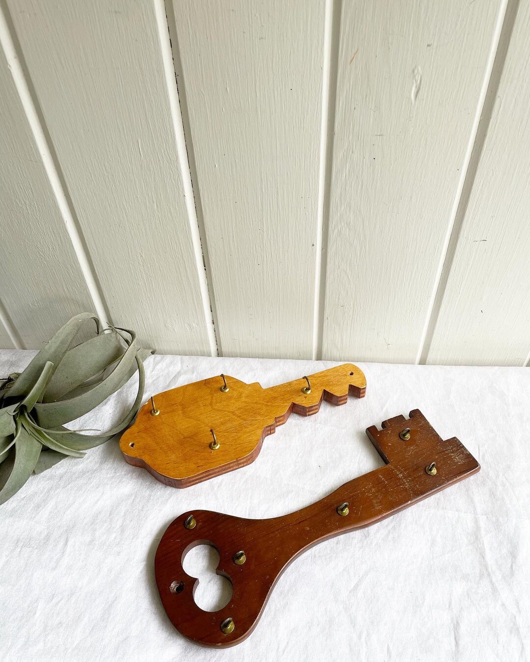 Vintage Handmade Wood Key Hangers/holders. Key Shaped Key Holders. - Etsy