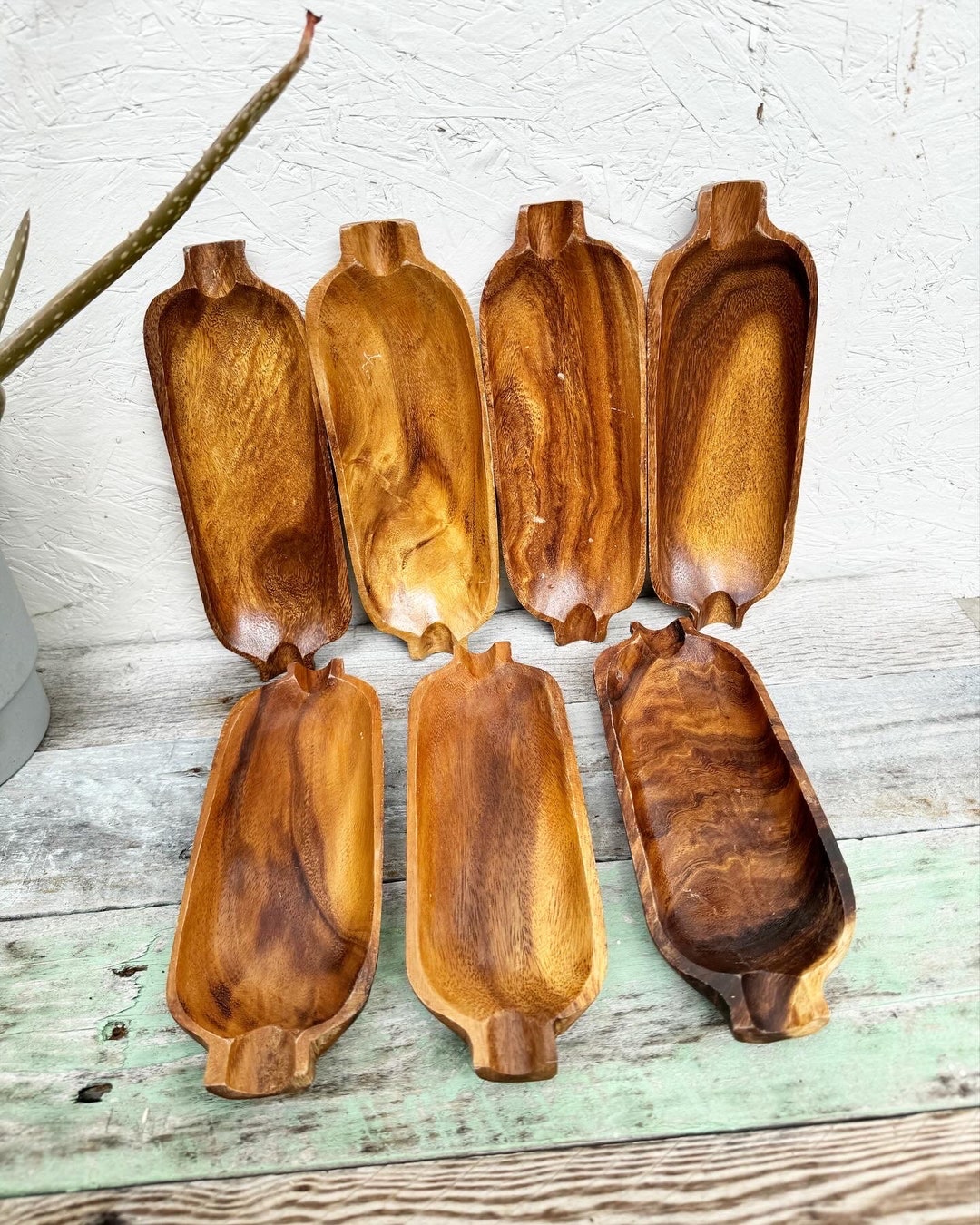 Vintage Monkey Pod Hand Carved Wood Corn Cob Holders. No Two Alike ...