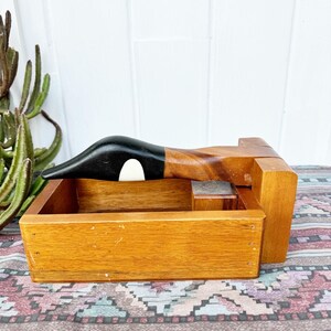 1980s Vintage Hand Carved Wooden Nut Cracker Canadian Goose Bird Box ...