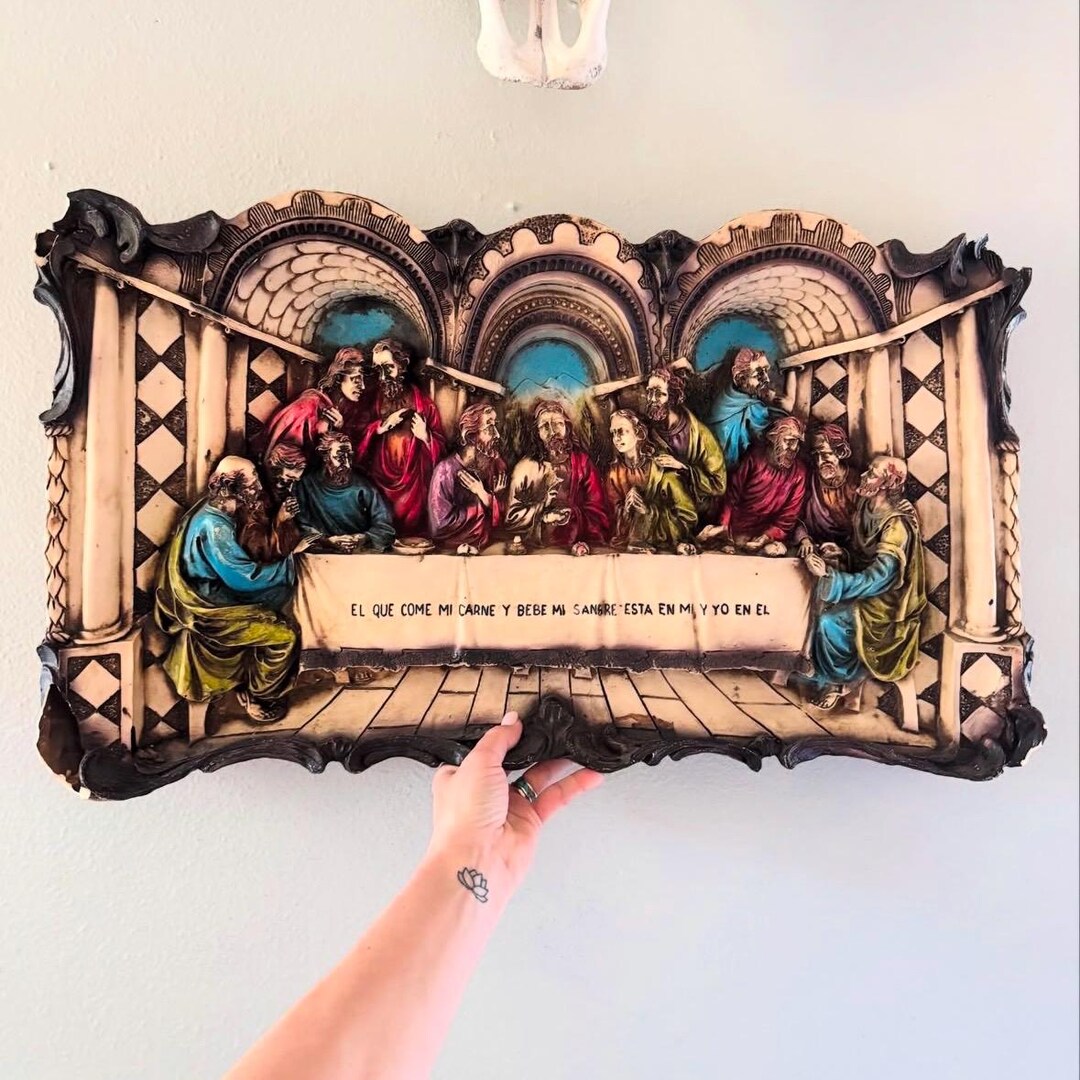 Vintage 3D the Last Supper Wall Plaque. Catholic. the Text on the ...
