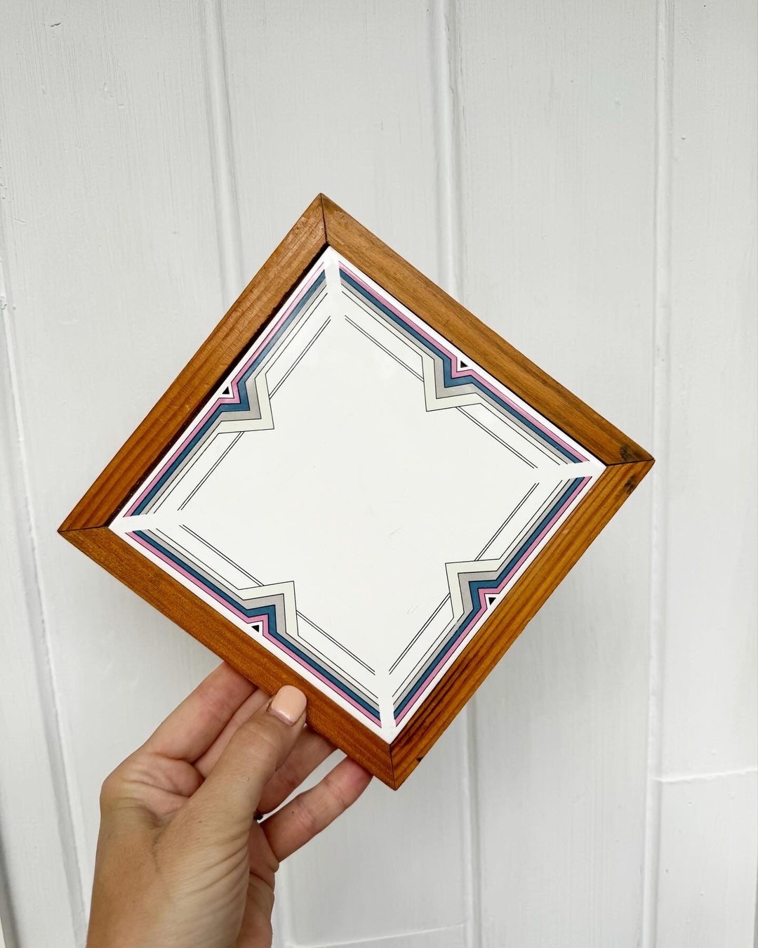 Hangable Southwest Wood Framed Ceramic Trivet. Southwest Home. Plant ...