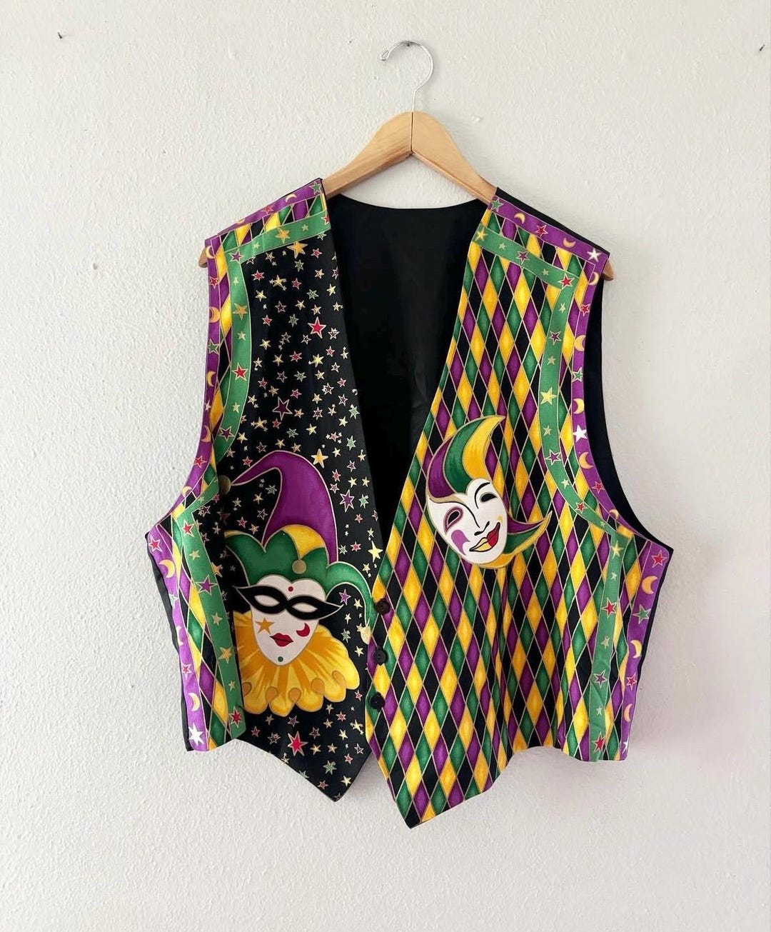 Vintage Mardi Gras Vest, Jester, Clown, Costume. Mime. - Etsy