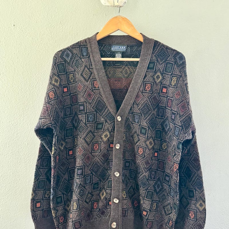 Orange Grandpa Cardigan - Etsy