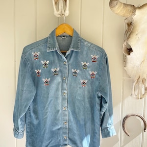 Holiday Denim Shirt - Etsy Holiday Denim Shirt - Etsy